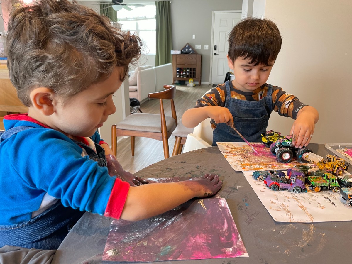 Tire Tracks Painting – Healthy Hatha Mama